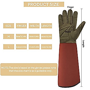 OIZEN Gardening Gloves for Women and Men1, 1 Pair of Long Sleeve Rose Pruning Thorn Proof Gloves,Gardening Gifts (Medium)
