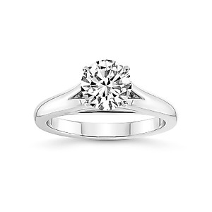 2 Carat IGI Certified Round Shape Lab Grown Diamond Engagement Ring | 14K Or 18K in White, Yellow Or Rose Gold | Cathedral Split Shank Solitaire Lab Diamond Ring | FG-VS1-VS2 Quality Friendly Diamonds