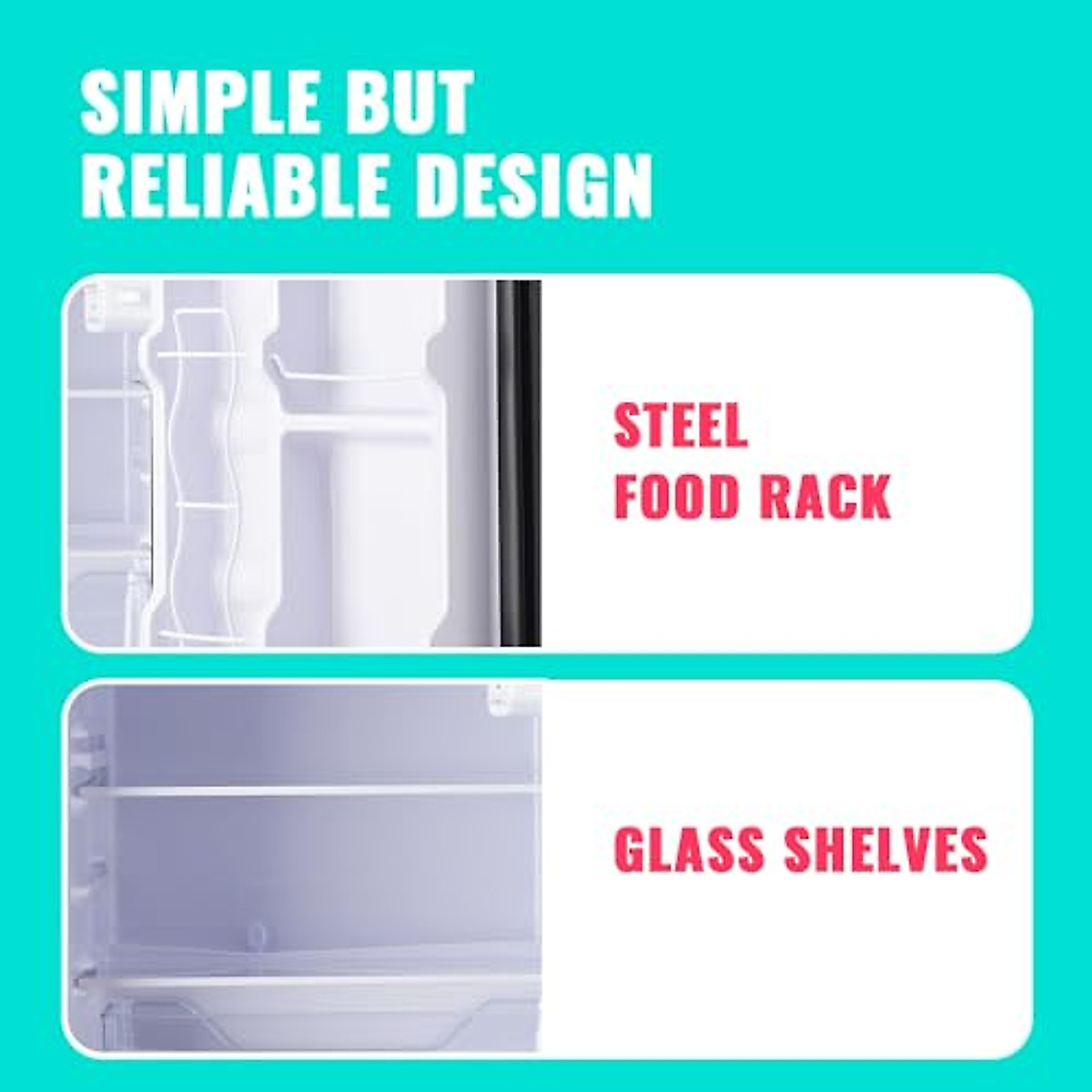 WANAI Small Refrigerator with Freezer 3.5 Cu.Ft Mini Fridge with Freezer on Top Double Door Small Fridge for Bedroom Dorm Room College Office Black