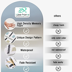 idee-home Outdoor Cushions for Patio Furniture, Outdoor Seat Cushions 24 x 24 with Fade Resistant Waterproof Removable Cover, Deep Seat Replacement Couch Sofa Chair Cushions for Yard Garden