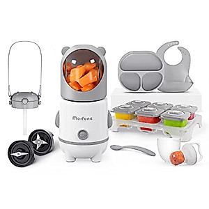 Baby Food Maker, 17 in 1 Set for Baby Food, Fruits, Meat, Baby Food Processor with Baby Food Containers, Baby Plates, Silicone Spoon, Baby Bibs, Baby Food Feeder Pacifier Baby Essentials Gift Set