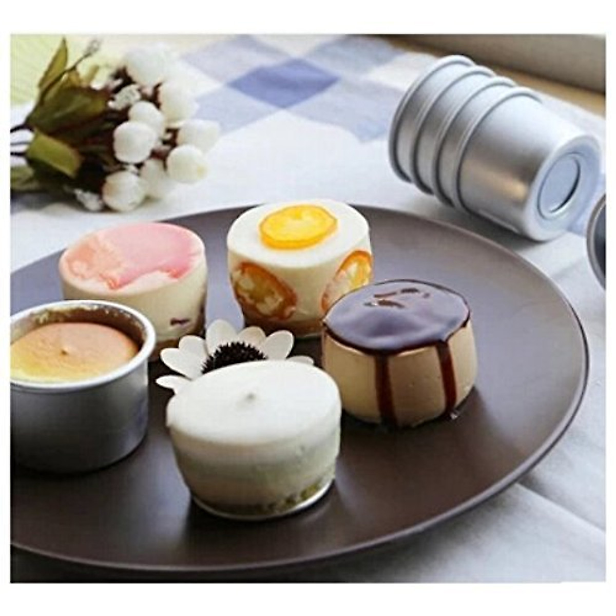 Astra Gourmet Perfect Performance Aluminium Mini Round Cheesecake Pan Cupcake Pan Muffin Pan, Perfect for Indivdiual Desserts, Set of 10