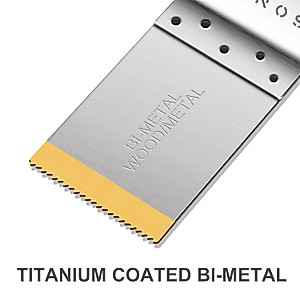 UTINOS Titanium Oscillating Saw Blades Multitool Blades for Wood and Metal Compatible with Dewalt Milwaukee Rockwell Dremel Makita Rigid Ryobi Fein Bosch Craftsman Oscillating Tools Pack of 6
