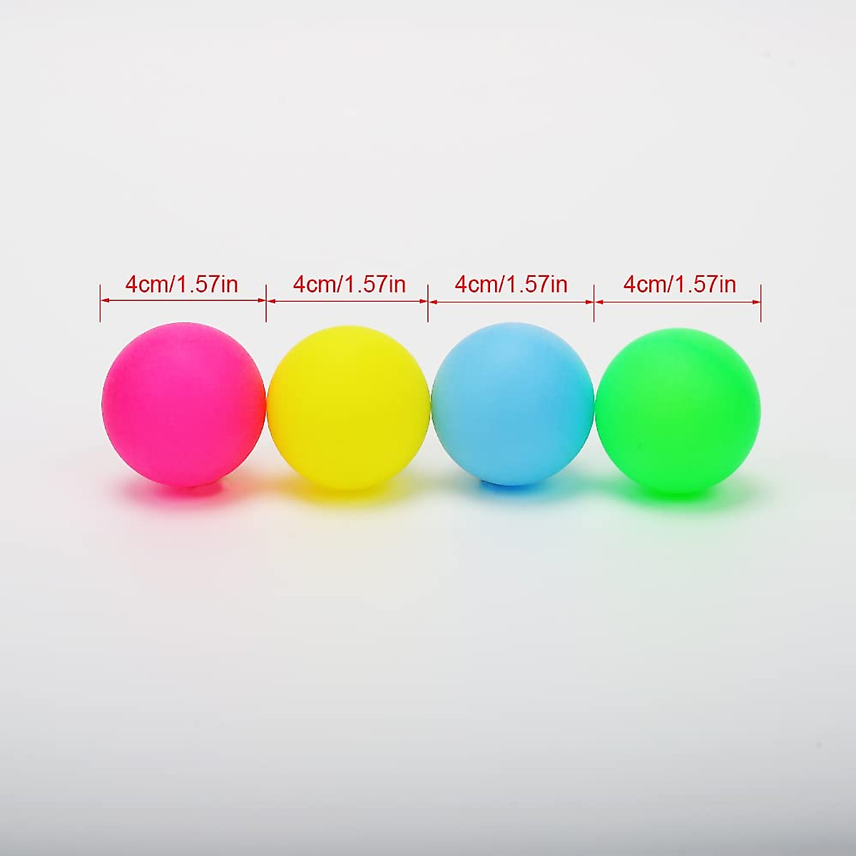 DONGKER 12 PCS Ping Pong Balls,4cm Plastic Colored Pong Balls for DIY Party Decoration Learning Activities Sport Class Carnival Games