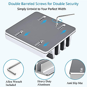 Syslux Vertical Laptop Stand [Upgrade Version], 3 Slots Space-Saving Aluminum Desktop Stand Holder with Adjustable Dock Size,Compatible with All MacBook/Surface/Lenovo/Dell/Gaming Laptops (Silver)