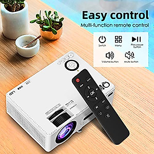 6500Lumens Portable Projector for Home Theater Entertainment, Full HD 1080P Supported Mini Projector HDMI AV USB TV Stick Supported