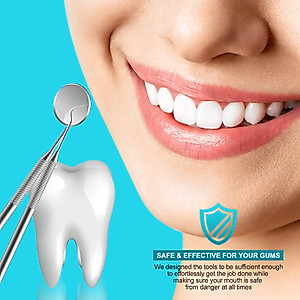 Dental Tools, 6 Pack Teeth Cleaning Tools Stainless Steel Dental Scraper, Pick Hygiene Set with Mouth Mirror, Tweezer for Dentist, Personal Using, Pets - Teeth Cleaning Kit - Dental Cleaning Kit