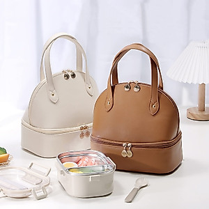 VCROMTY Small Lunch Bag for Women, Soft Cooler Bags Insulated with Double Layer Leak Proof, Reusable Portable Lunch Box Bags for Travel/Work