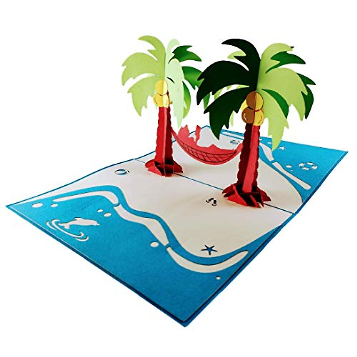 iGifts And Cards Funny Woman Relaxes on Beach 3D Pop Up Greeting Card – Happy Birthday Card For Her, Wife, Cute Tropical Sunshine Vacation, Congratulations On Your Retirement, 6" X 8"