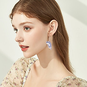 Chanaiqw 6 Pairs Cat Dangle Earrings animals Lover Birthday for Women (6 Pairs Cat Dangle Earrings)