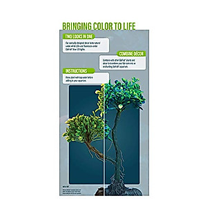 GloFish Mangrove Green Tree Plant Fluorescent Under Blue LED Light Aquarium Decor