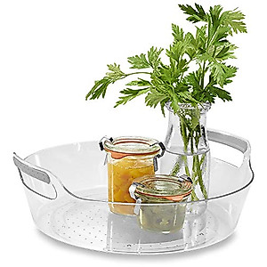 madesmart Deep Portable Turntable - Light Grey | FRIDGE COLLECTION | Handles for Portability | Easy to Spin | Non-slip Lining and Base | Easy to Clean