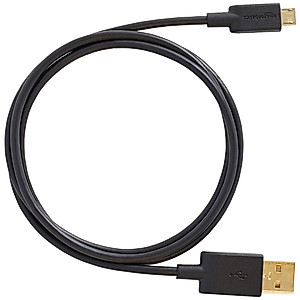 Amazon Basics 5-Pack USB-A to Micro USB Fast Charging Cable, 480Mbps Transfer Speed with Gold-Plated Plugs, USB 2.0, 3 Foot, Black