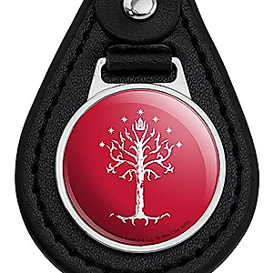The Lord of The Rings Tree of Gondor Black Leather Keychain