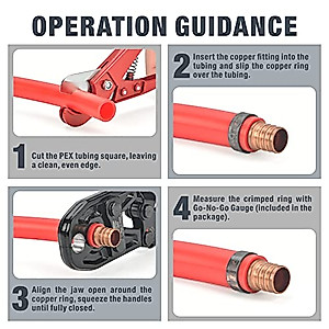 iCrimp 1/2 and 3/4-inch Combo Pex Pipe Crimping Tool for Copper Ring with Gauge meets ASTM 1807 Standard-manufactured by IWISS