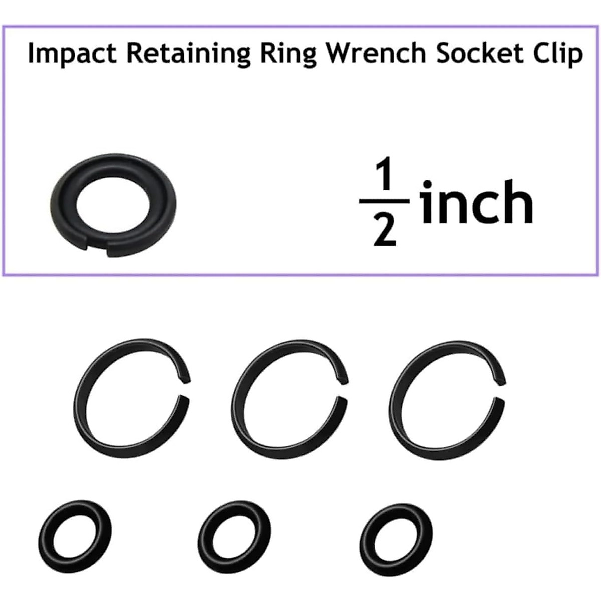 (5+5Sets) 3/8" and 1/2" Impact Retaining Ring Clip with O-Ring for Milwaukee Electric/Pneumatic Type Impact Wrench, Retainer Ring Anvil Install Tool Included
