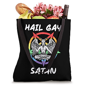 Funny Hail Gay Satan LGBT Goth Gay Pride Baphomet Tote Bag