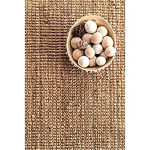 nuLOOM Ashli Handwoven Solid Jute Runner Rug, 2' 6" x 6', Natural
