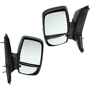 Kool Vue Driver & Passenger Side Non-Electric Mirrors for Ford Transit-250 Transit-350 Transit-150 Transit-350 HD 2015-2017 Without Signal Light Textured Models With Medium or High Roof