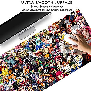 KINPLE Extended Large Gaming Mouse Pad, Full Desk Keyboard Mouse Pad, XXL Bigmouse Pad with Anime, Waterproof and Anti-Skid for Office Desk Decor . (35.4×15.75×0.1 inch)