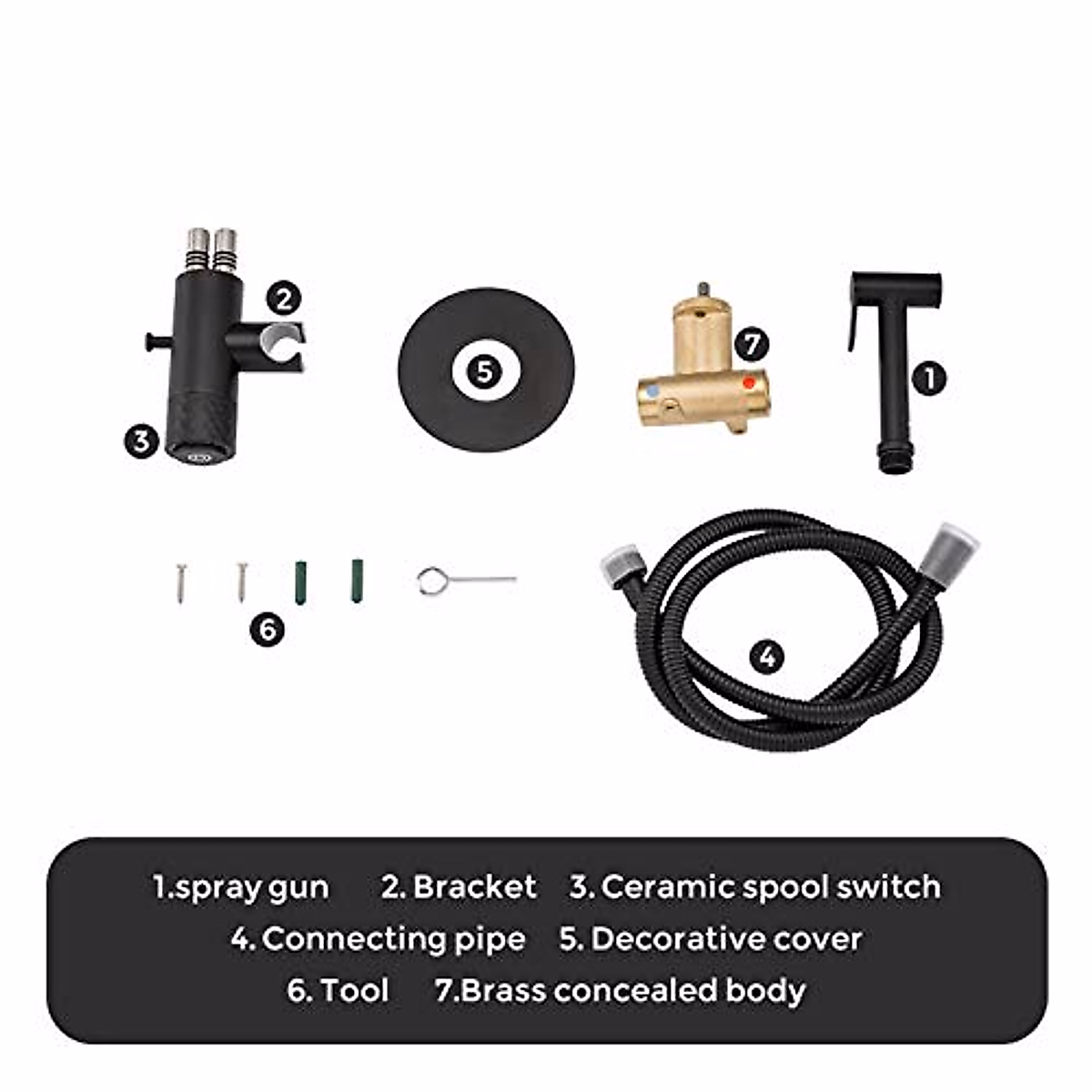 MINJING Black Bidet Faucet, Hand Held Toilet Bidet Sprayer, Solid Brass Bidet Faucet Muslim Hygienic Shower, Hot Cold Water Mixer Tap, Toilet Faucet,Chrome