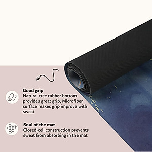 Shakti Warrior Ajna Natural Rubber yoga mat - Premium Printed Natural Eco-friendly Non-Slip Mat Great for Hot Yoga, Pilates, Workouts (72 inch x 24 inch x 3mm thick)