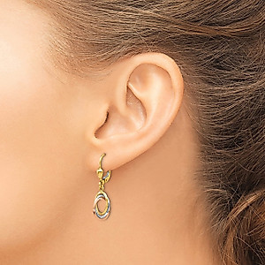 Avariah Gold 14K Tri-Color Polished Dangle Leverback Earrings - 30mm