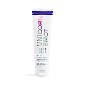 Unicorn Snot Glitter Sunscreen Lotion - SPF 30 Shimmer Sunscreen for Face & Body Glow - UVA/UVB Protection - Water Resistant, Cruelty Free Sunscreen - Made in USA (Space Junk)
