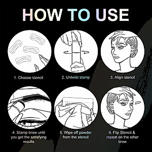 Eyebrow Stamp Stencil Kit - 1 Step Brow Stamp Kit Smudge-Proof and Long-Lasting Waterproof with 24 Reusable Thin & Thick Eyebrow Stencils, Eyebrow Brush for Perfect Brow (Light Brown)