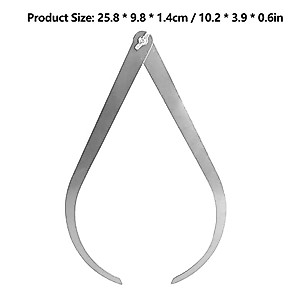 Watris Veiyi 10inch Clay Caliper Tool, Stainless Steel Caliper Clay, Measuring Pottery Tool, Bent Leg Stainless Steel Caliper, Inside Outside Caliper, Sculpture Ceramic Tool for Carving Modeling