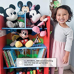 Delta Children Wooden Playhouse 4-Shelf Bookcase for Kids, Mickey Mouse