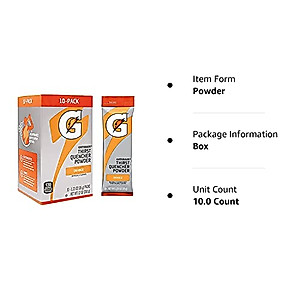 The Gatorade Gatorade Thirst Quencher Powder 1 23oz Packets Makes 20 ounces 10 Pack Orange 1 23 Ounce Pack of 10