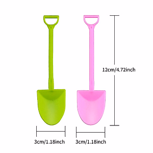 Newbested 100 PCS Colorful Mini Shovel Shape Spoons,Disposable Plastic Ice Cream Dessert Pudding Yogurt Sugar Shovel Spoon(4.8 Inch,Mixed Color)