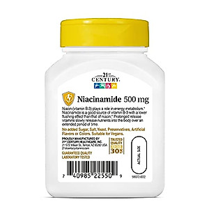 21st Century Niacinamide 500 mg Prolonged Release Tablets, 110-Count