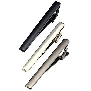 Fashion Necktie Clips Tie Bar Clips Tie Pins Set for Men Pack of 3 (Style B)
