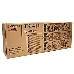 Kyocera 370AM011 Model TK-411 Black Toner Kit For use with Kyocera KM-1620, KM-1635, KM-1650, KM-2020 and KM-2050 Multifunction Printers; Up to 15000 Pages Yield at 5% Average Coverage