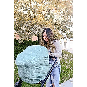 Baby Car Seat Cover Canopy and Nursing Cover Multi-Use Stretchy 5 in 1 Gift "Juniper" by Copper Pearl
