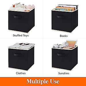 Lifewit 6 Pack Large Storage Cubes (Black), Bundle with 6 Pack Medium Storage Cubes (Beige)