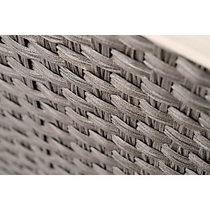 Synthetic Wicker Laundry Hamper Basket With Lid and Liner by Blue Ridge Basket Company (Gray)