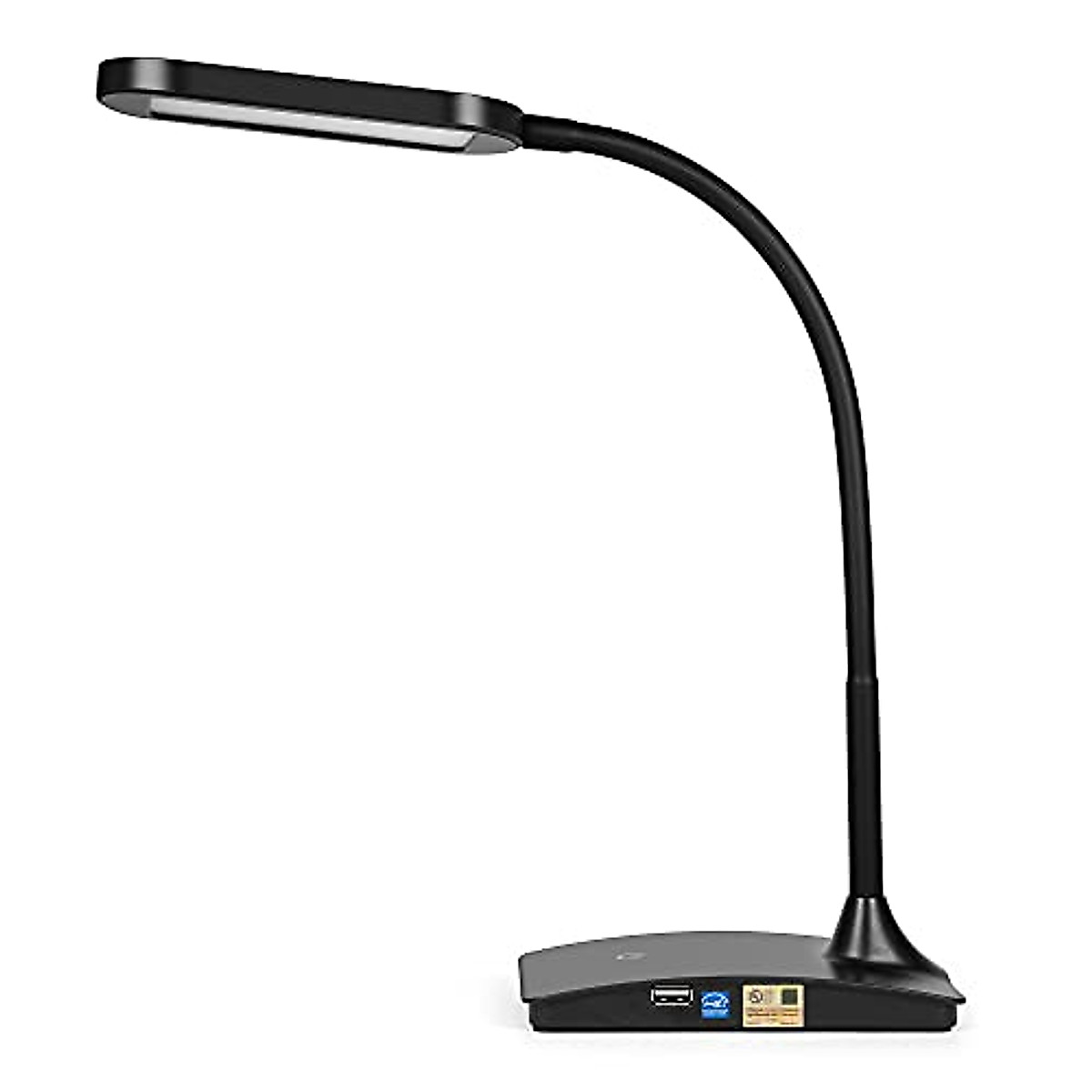 TW Lighting IVY20-40BK Ivy LED Desk Lamp with USB Port for Home Office - Super Bright Small Desk Lamp, a Perfect LED Desk Light as Study Lamp, Bedside Reading Lights (Black)