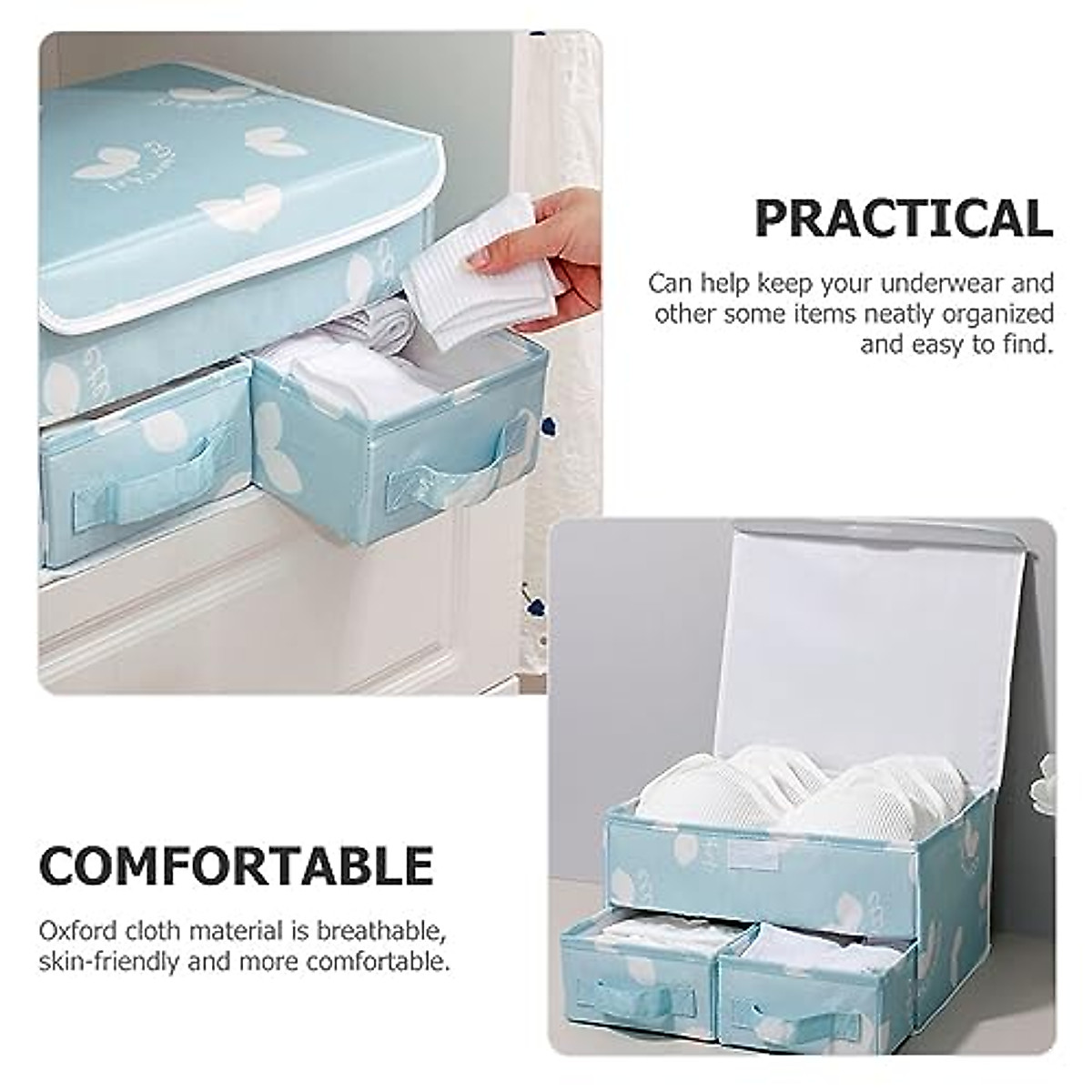 ABOOFAN Drawer Foldable Organizer Underwear Boxes Socks Holder Closet Divider Storage Box for Underwear Bra Socks Lingerie Ties Pants Organizer
