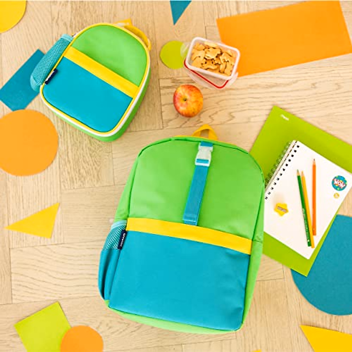 Wildkin Pack-it-All Kids Backpack Bundle with Clip-in Lunch Box (Monster Green)