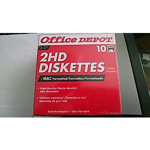 Office Depot(R) 3 1/2" Diskettes, Mac Format, DS/HD, Black, Box of 10