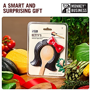 Betty's Fun Wig-Shaped Silicone Spoon Rest/Utensil Rest from a Series of Cool Kitchen Gadgets | 50s-Style Spoon Rest for Kitchen Counter | Original Kitchen Accessories by Monkey Business