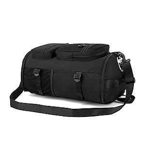 Gym Duffle Bag Backpack 4-Way Waterproof with Shoes Compartment for travel Sport Hiking laptop (Black)