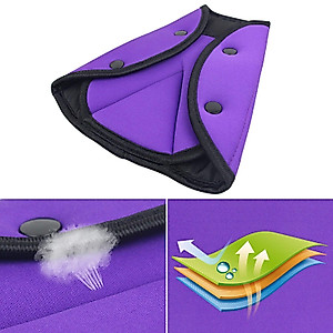 AK KYC 2 Pack Seatbelt Adjuster for Kids Car Child Seatbelt Adjusters Belt Cover Strap Protector Pad for Children Baby Adult Shoulder Neck Safety Triangle Positioner Purple + Blue