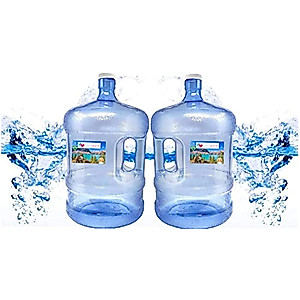 Lavo Home 2 Pack BPA-Free 5 Gallon Ea Plastic Water Bottle Container with Cap & Carrying Handle