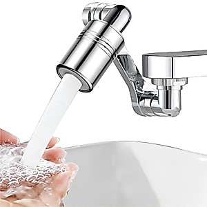1080° Rotating Faucet Aerator Extender, Upgrade 2 Kinds of Water Outlet Modes Swivel Faucet Attachment and the Whole Is Made of Fine Copper, Suitable for Kitchens and Faucet Extender for Bathroom Sink