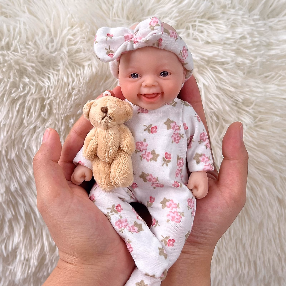 Mire & Mire 7" Girl Micro Preemie Full Body Silicone Baby Doll Lifelike Mini Reborn Doll Surprice Children Anti-Stress
