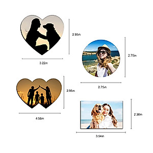 LEECUM Custom Fridge Magnet 4PCS Print Any of Your Design Home Decoration Photo Refrigerator Magnets Office and Kitchen - Locker Magnets (Different)